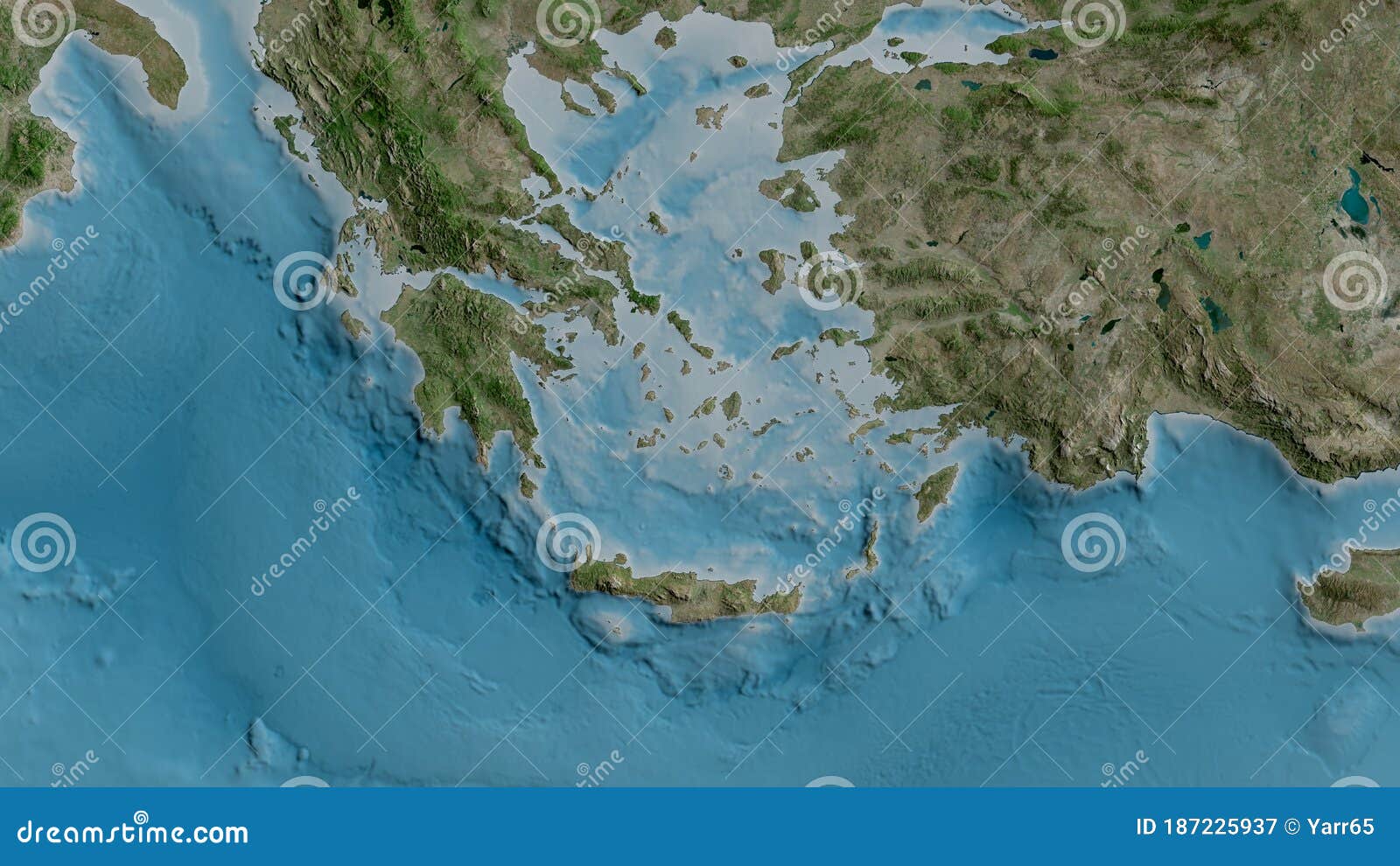 Aegean Sea Tectonic Plate - Raster. Satellite Stock Illustration ...