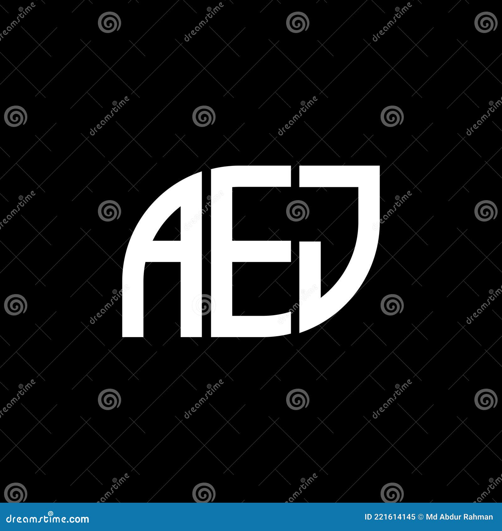 AEJ Letter Logo Design on Black Background.AEJ Creative Initials Letter ...