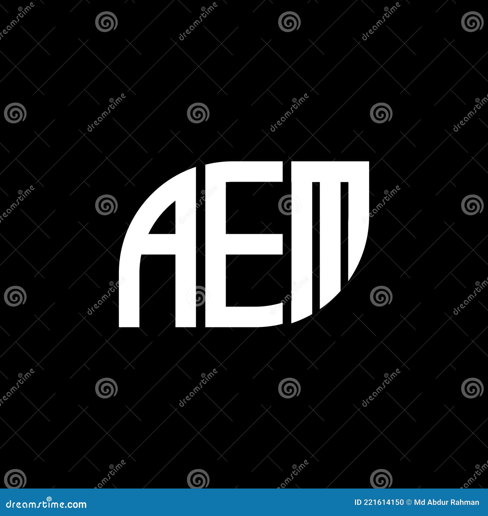 AEM Letter Logo Design on Black Background.AEM Creative Initials Letter ...