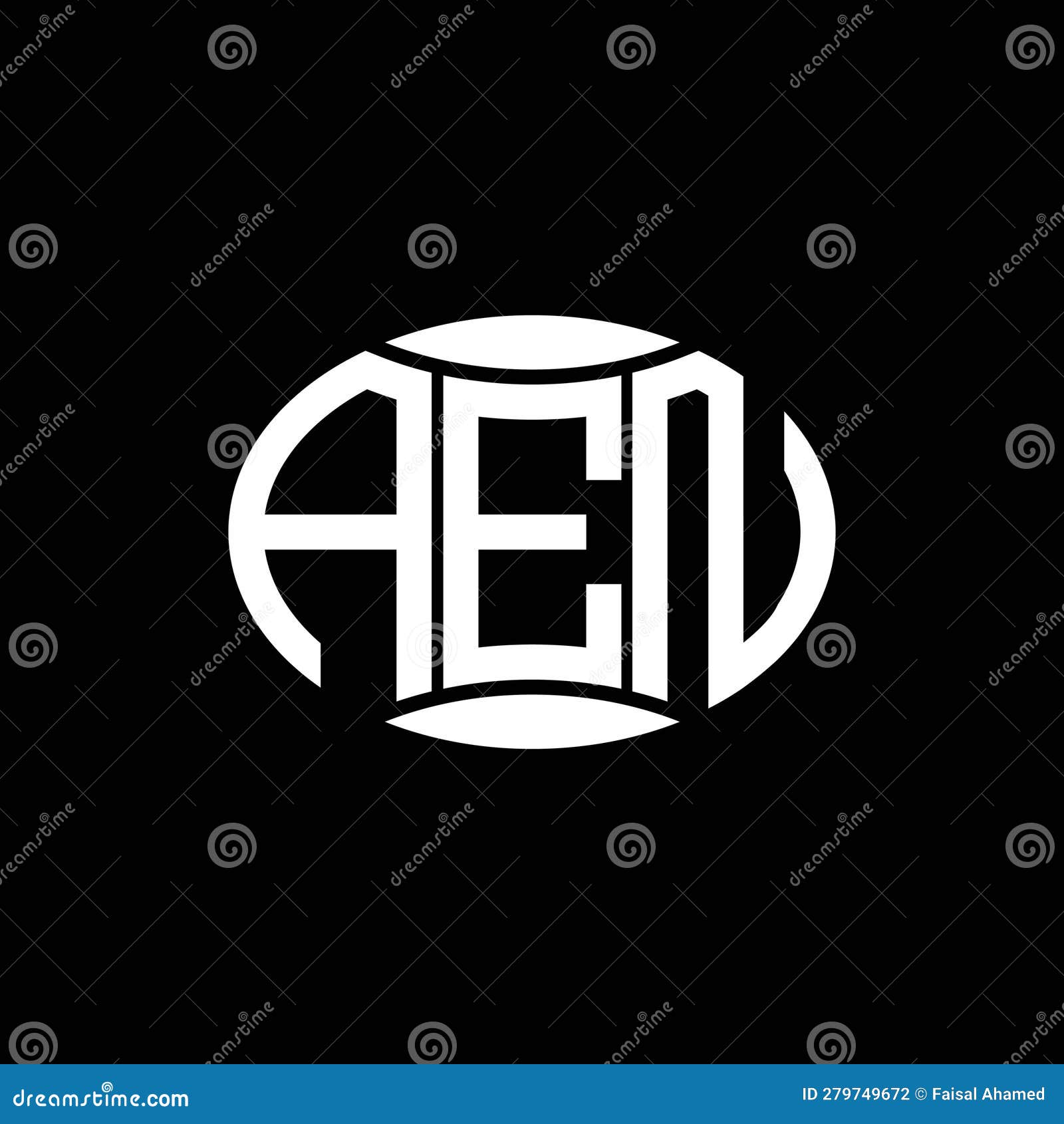 AEN Abstract Monogram Circle Logo Design on Black Background. AEN ...