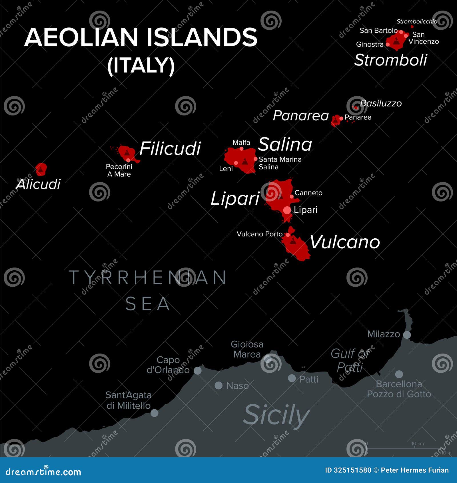 Aeolian Islands, Volcanic Archipelago North of Sicily, Dark Political ...