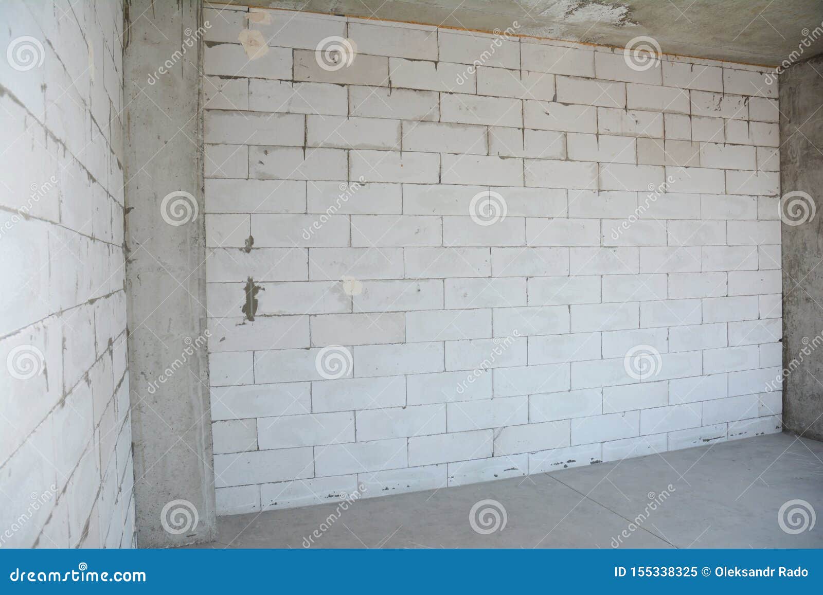 Aerated Concrete Blocks House Wall Under Construction Ready for ...