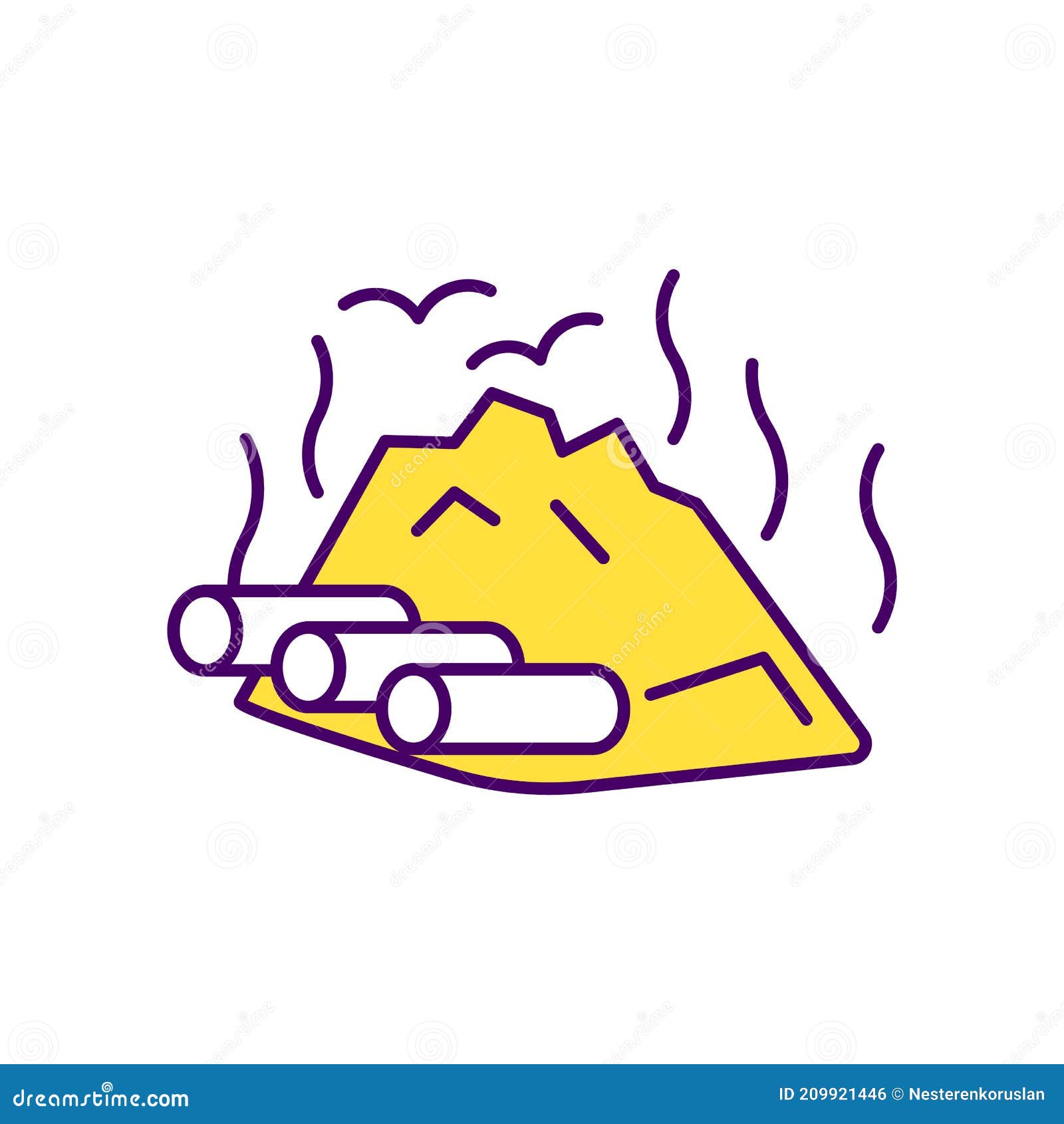 Aerated Windrow Composting RGB Color Icon Vector Illustration ... Aerated Windrow Composting RGB Color Icon Vector Illustration ...