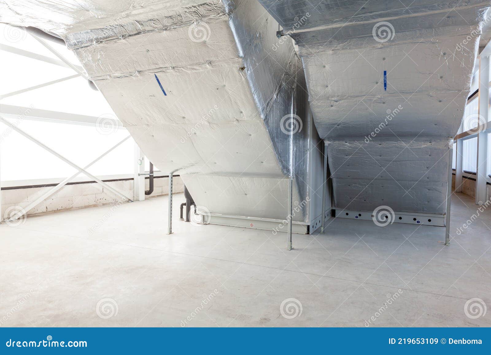 Aeration Pipes in a Technical Room Stock Image - Image of cold ...