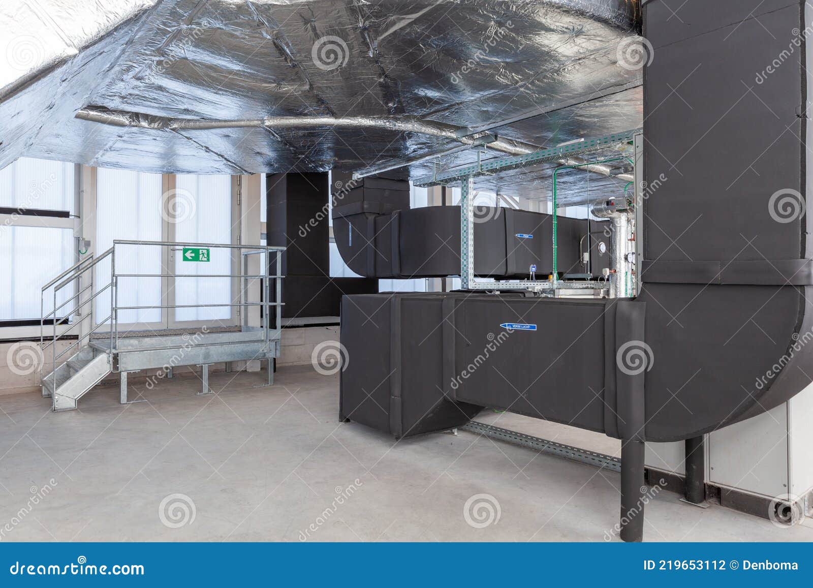 Aeration Pipes in a Technical Room Stock Photo - Image of building ...