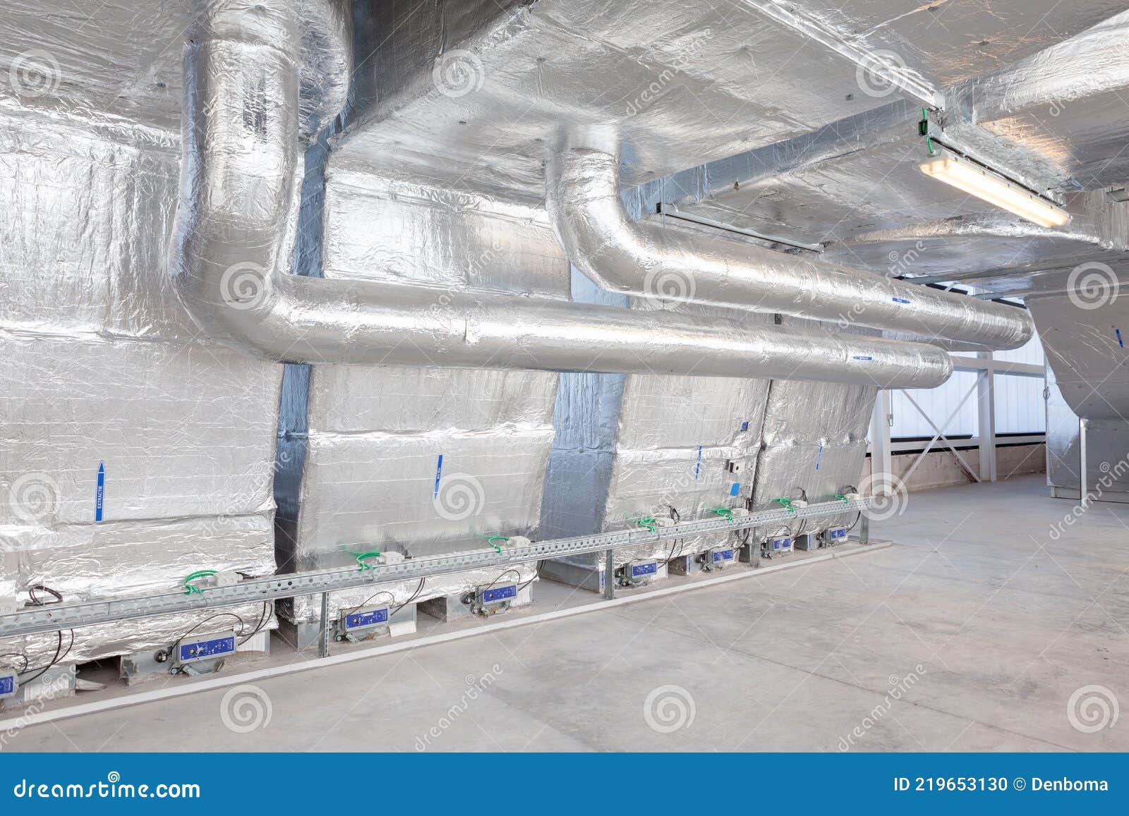 Aeration Pipes in a Technical Room Stock Photo - Image of conditioning ...
