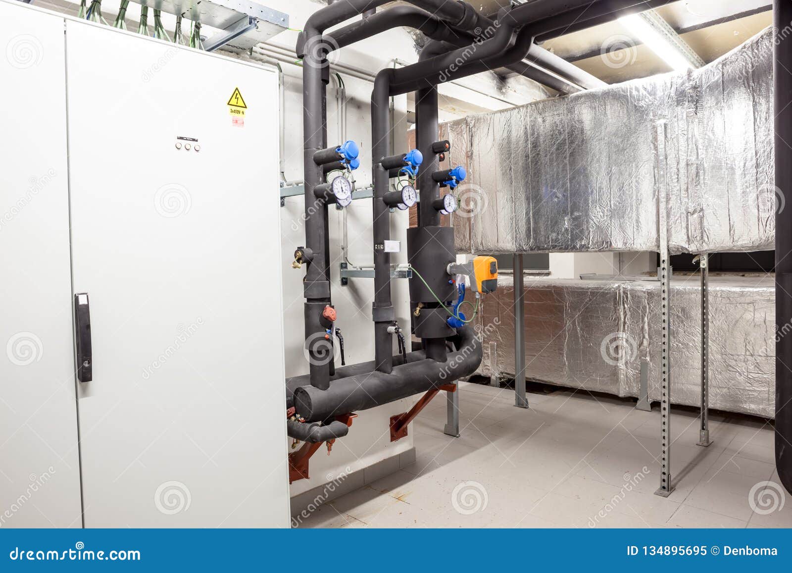 Aeration Pipes in a Technical Room Stock Image - Image of equipment ...