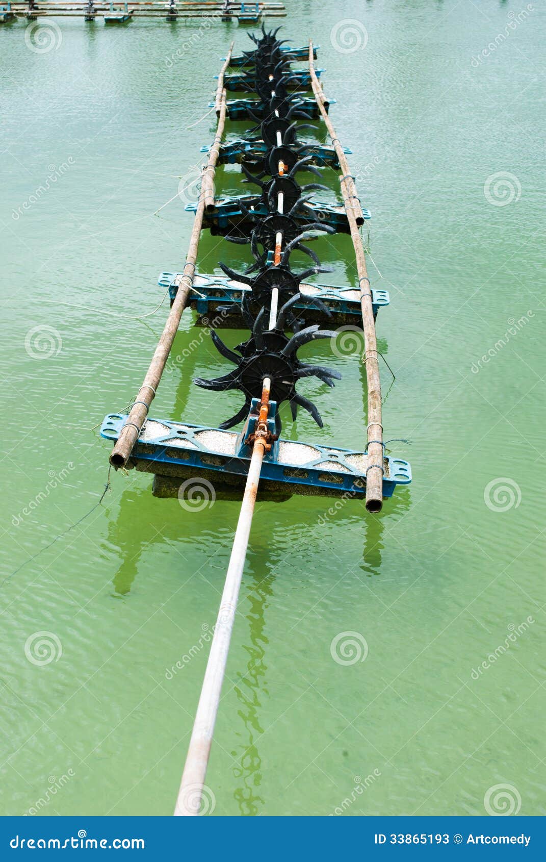 Aerator in the Shrimp Farms Stock Image - Image of aeration, machine ...