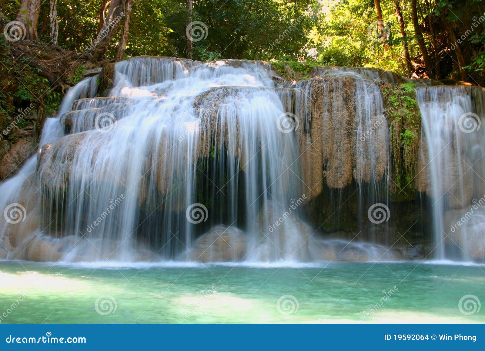 ARAWAN WATERFALL stock photo. Image of waterfall, aerawan - 19592064