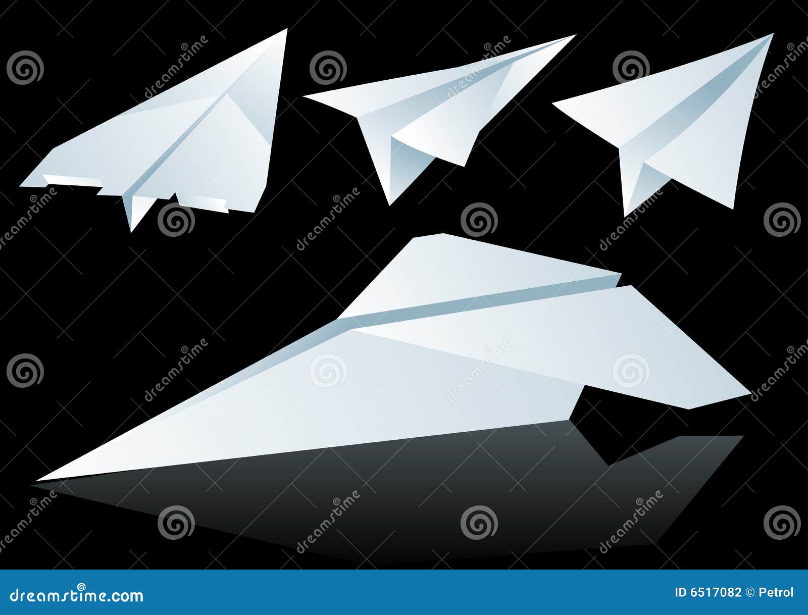 Aerei di carta illustrazione vettoriale. Illustrazione di piegato - 6517082