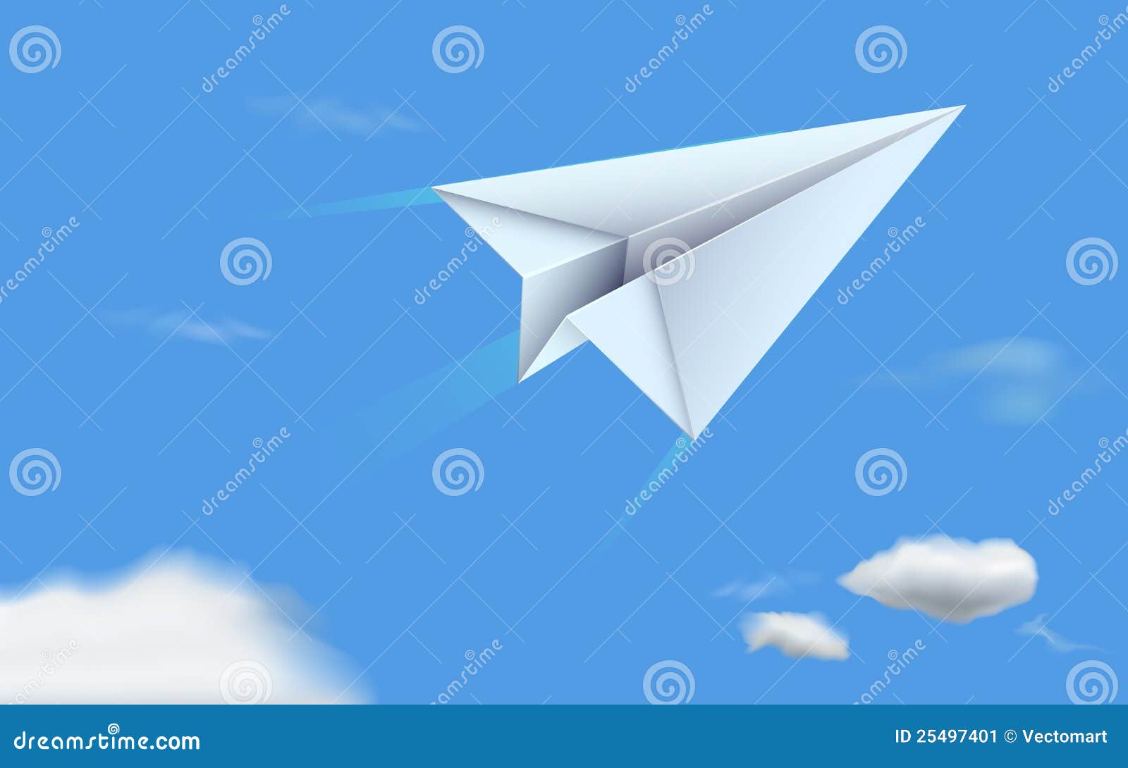 Aereo di carta in cielo illustrazione vettoriale. Illustrazione di ...