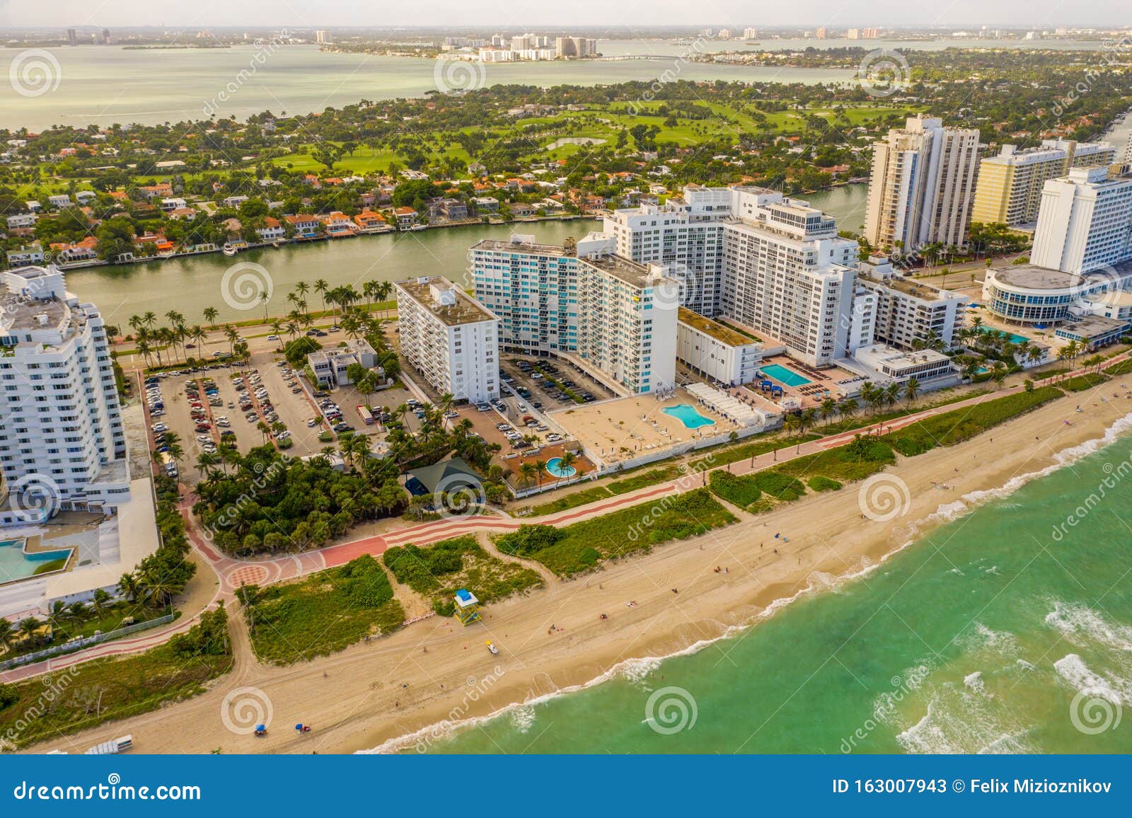 Aerial Above Beautiful Miami Beach FL Stock Image - Image of aerial ...