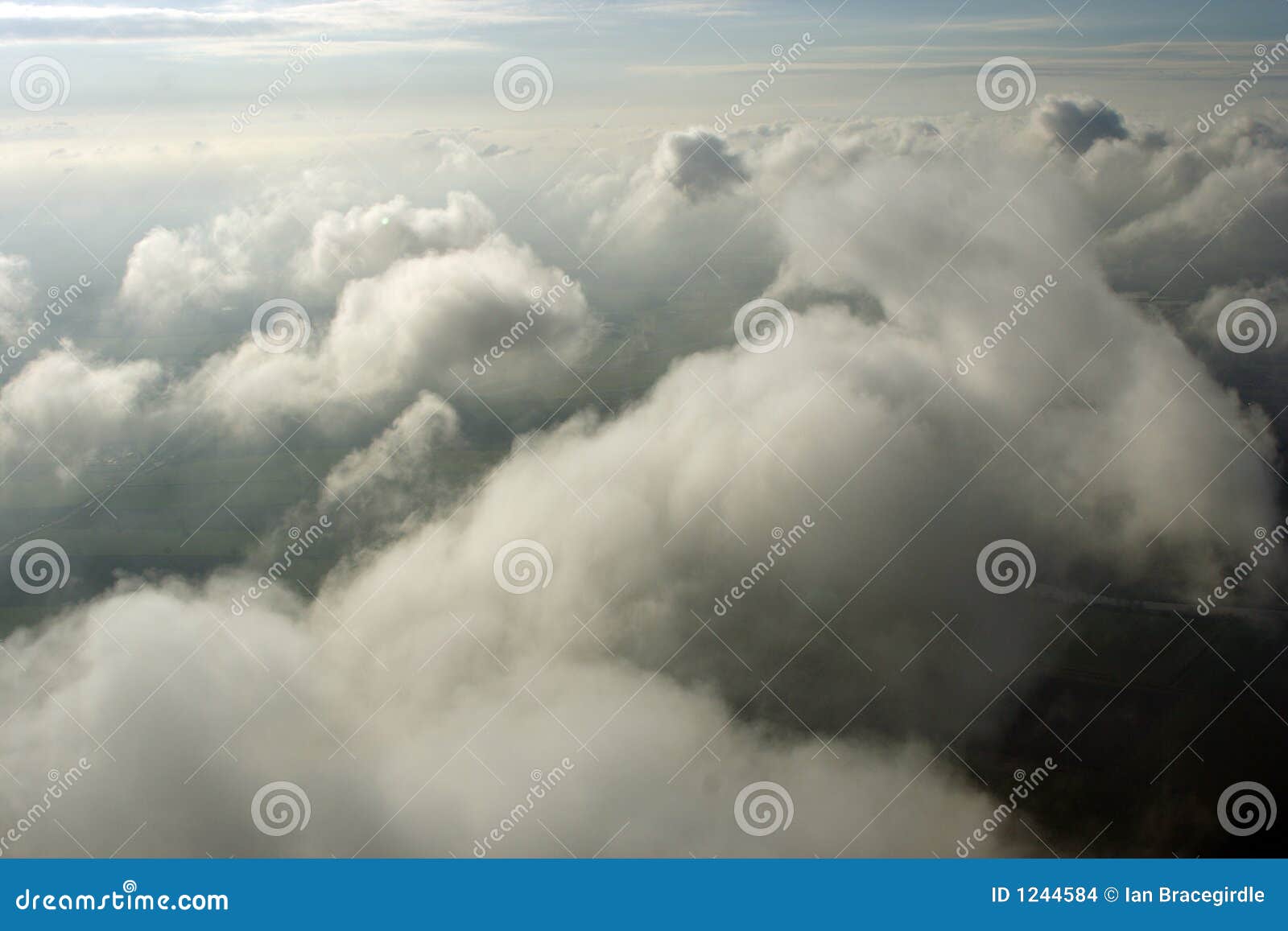 Aerial above clouds stock photo. Image of cloud, cloudy - 1244584