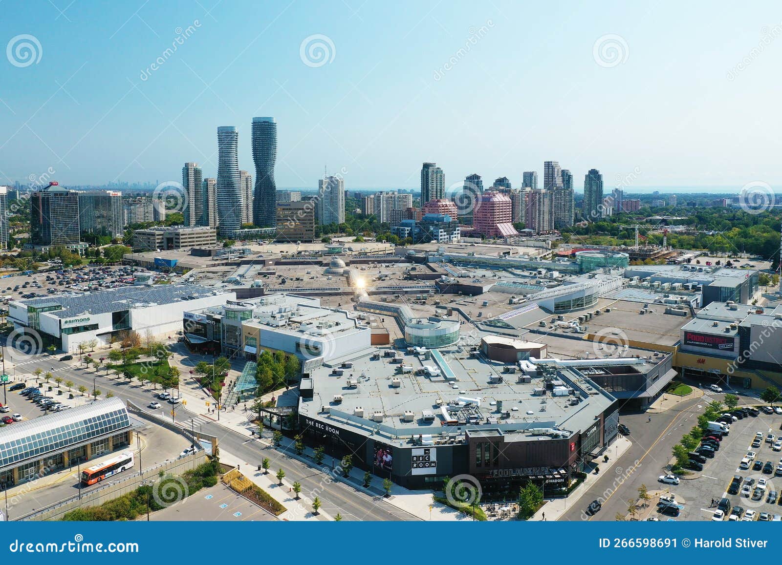 Aerial of the Absolute World Complex and Square One in Mississauga ...