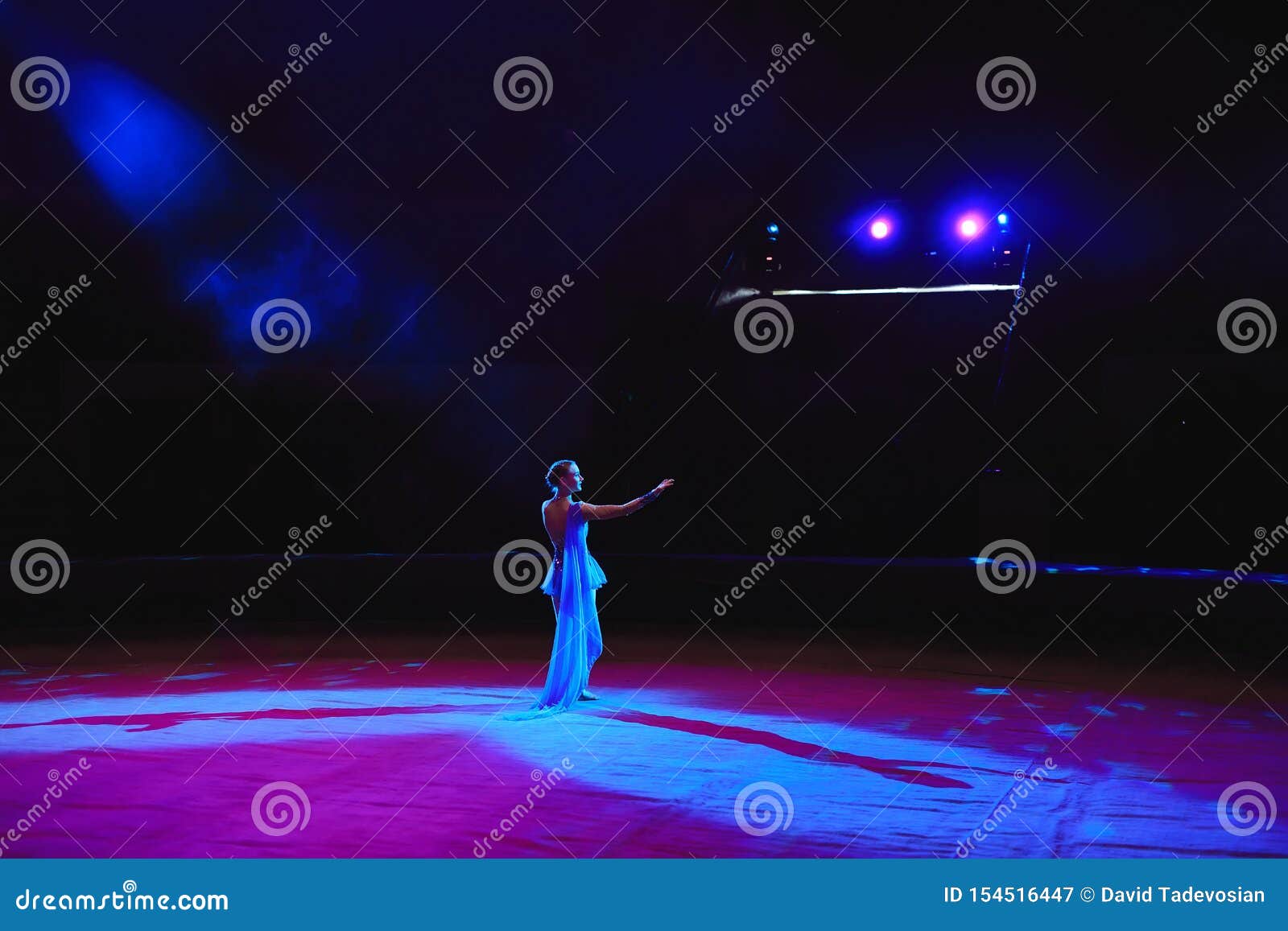 Aerial Acrobat in the Ring. a Young Girl Performs the Acrobatic ...