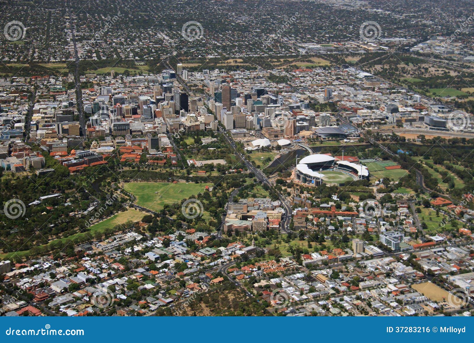 Aerial adelaide city stock photo. Image of metropolis - 37283216