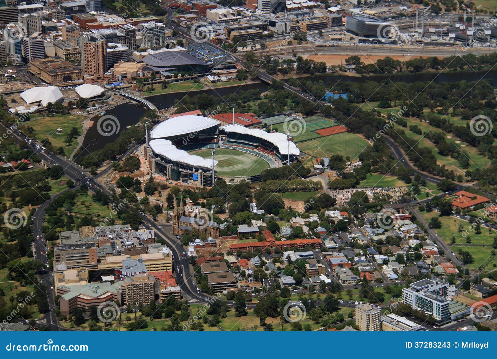 Aerial adelaide oval stock image. Image of buildings - 37283243