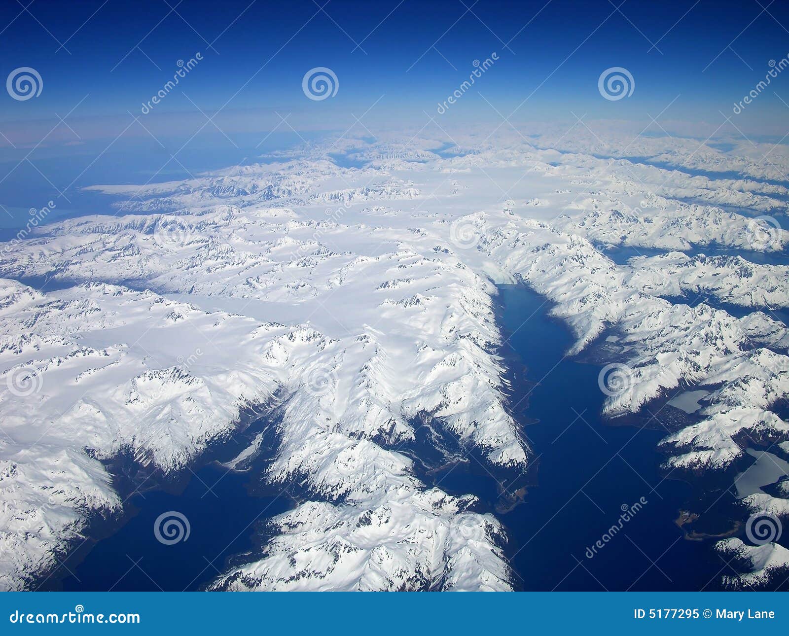 Aerial Alaska stock image. Image of landscape, white, ocean - 5177295