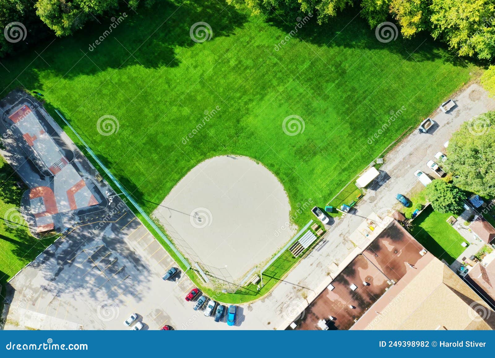 Aerial of Baseball Diamond in Paris, Ontario, Canada Editorial ...