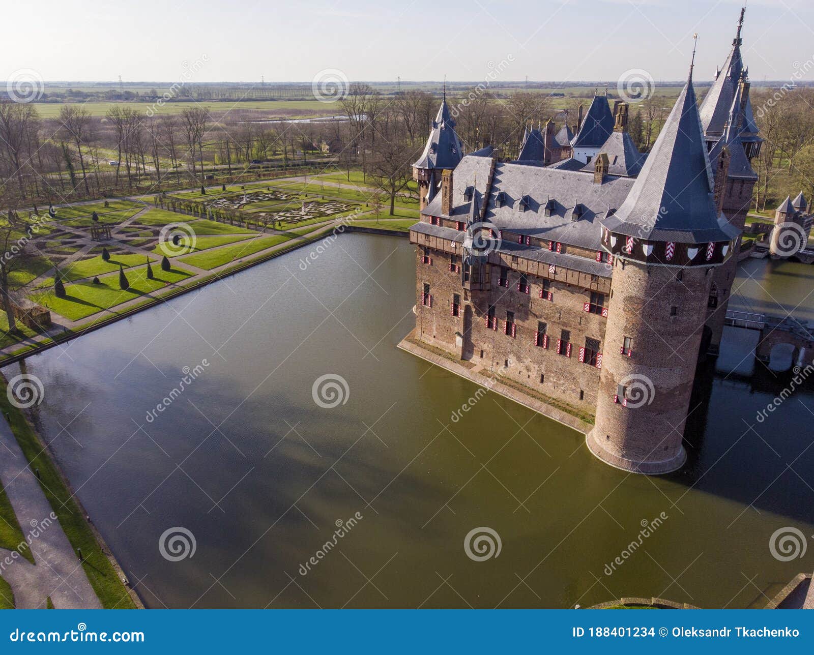 Aerial Bird Eye View of De Haar Castle, Netherlands Editorial Stock ...