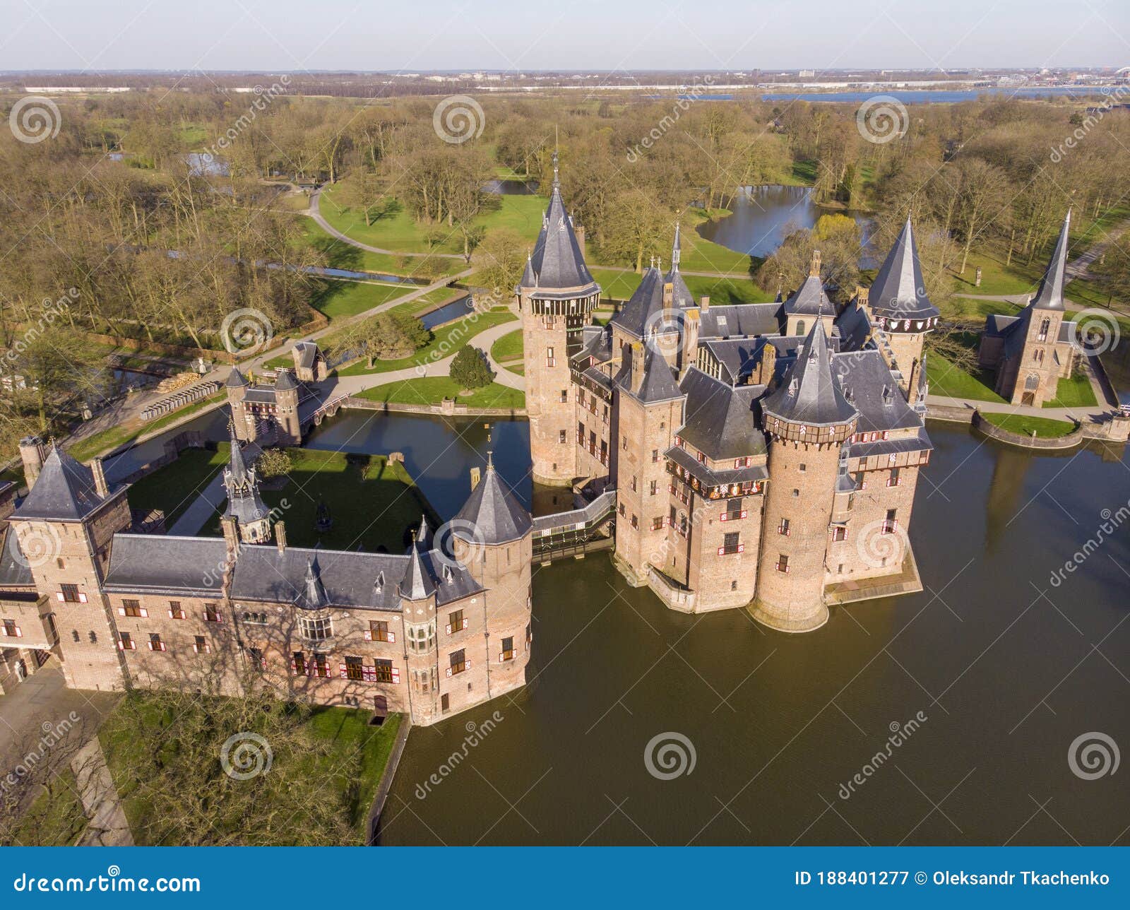 Aerial Bird Eye View of De Haar Castle, Netherlands Editorial ...