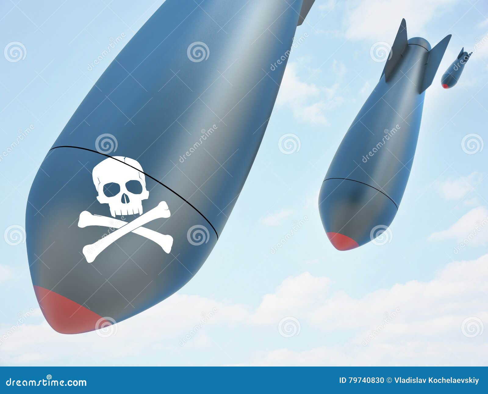 Aerial bomb and sky stock illustration. Illustration of nuclear - 79740830
