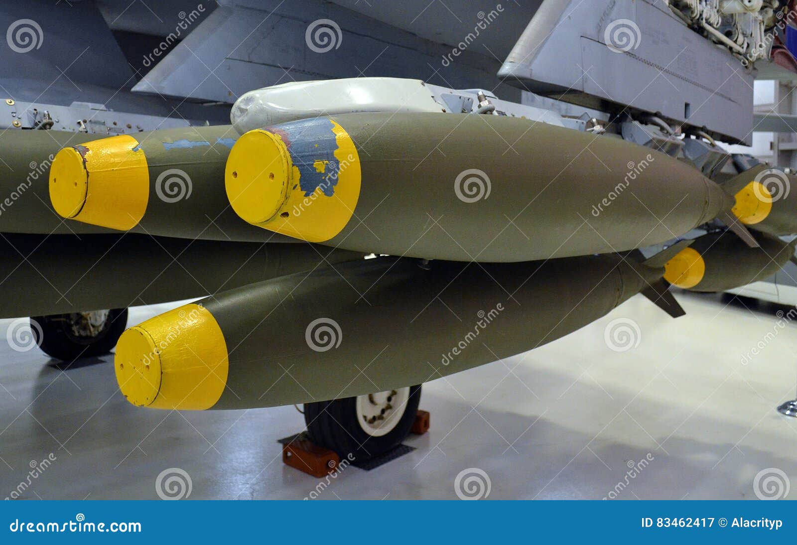 Three Air-to-air Missiles On The Hangers Under The Wing Of The Aircraft ...