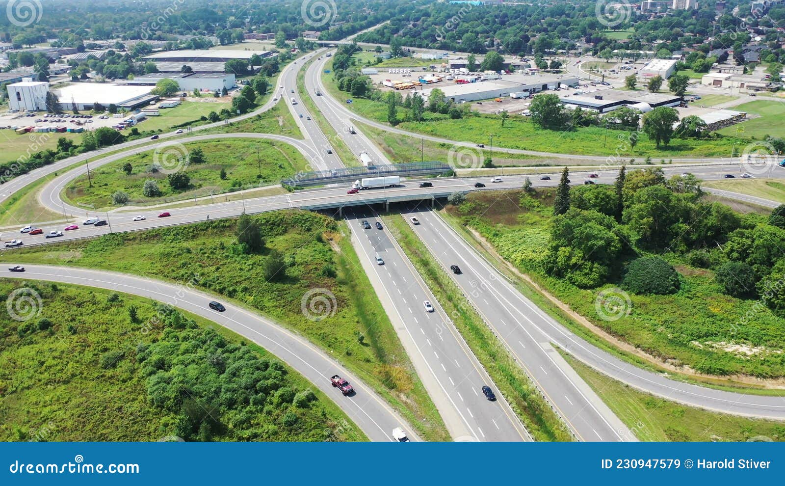 Aerial of a Busy Expressway in Summer 4K Stock Video - Video of rush ...