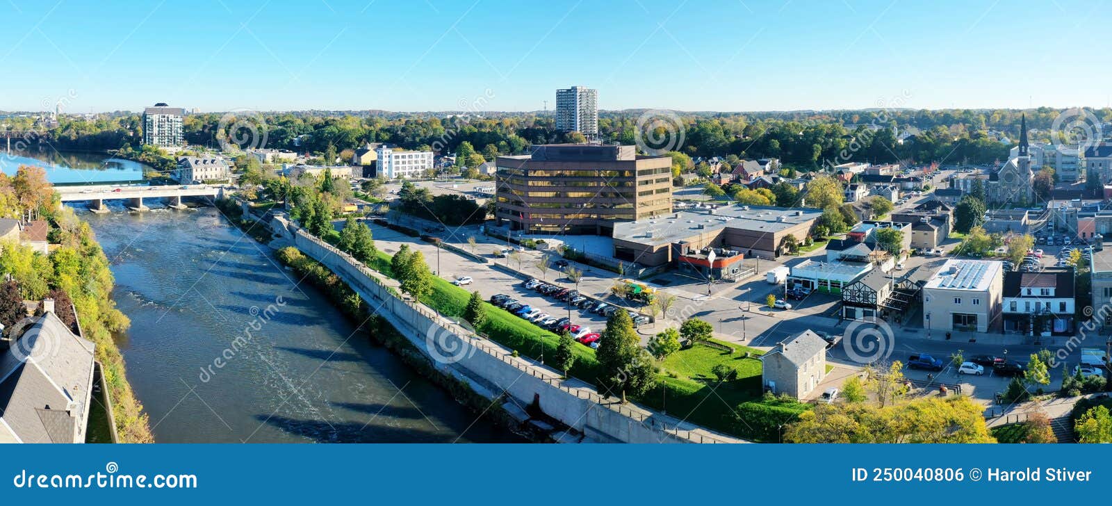 Aerial of Cambridge, Ontario, Canada in Spring Editorial Photo - Image ...