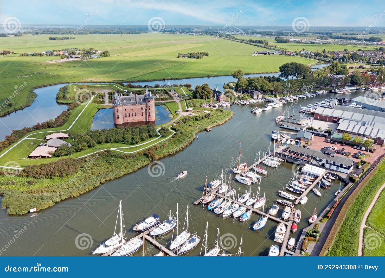 Aerial from Castle Muiderslot in Muiden the Netherlands Stock Photo ...