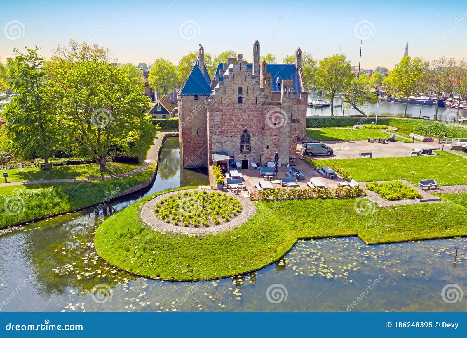 Aerial from Castle Radboud in Medemblik Netherlands Stock Image - Image ...