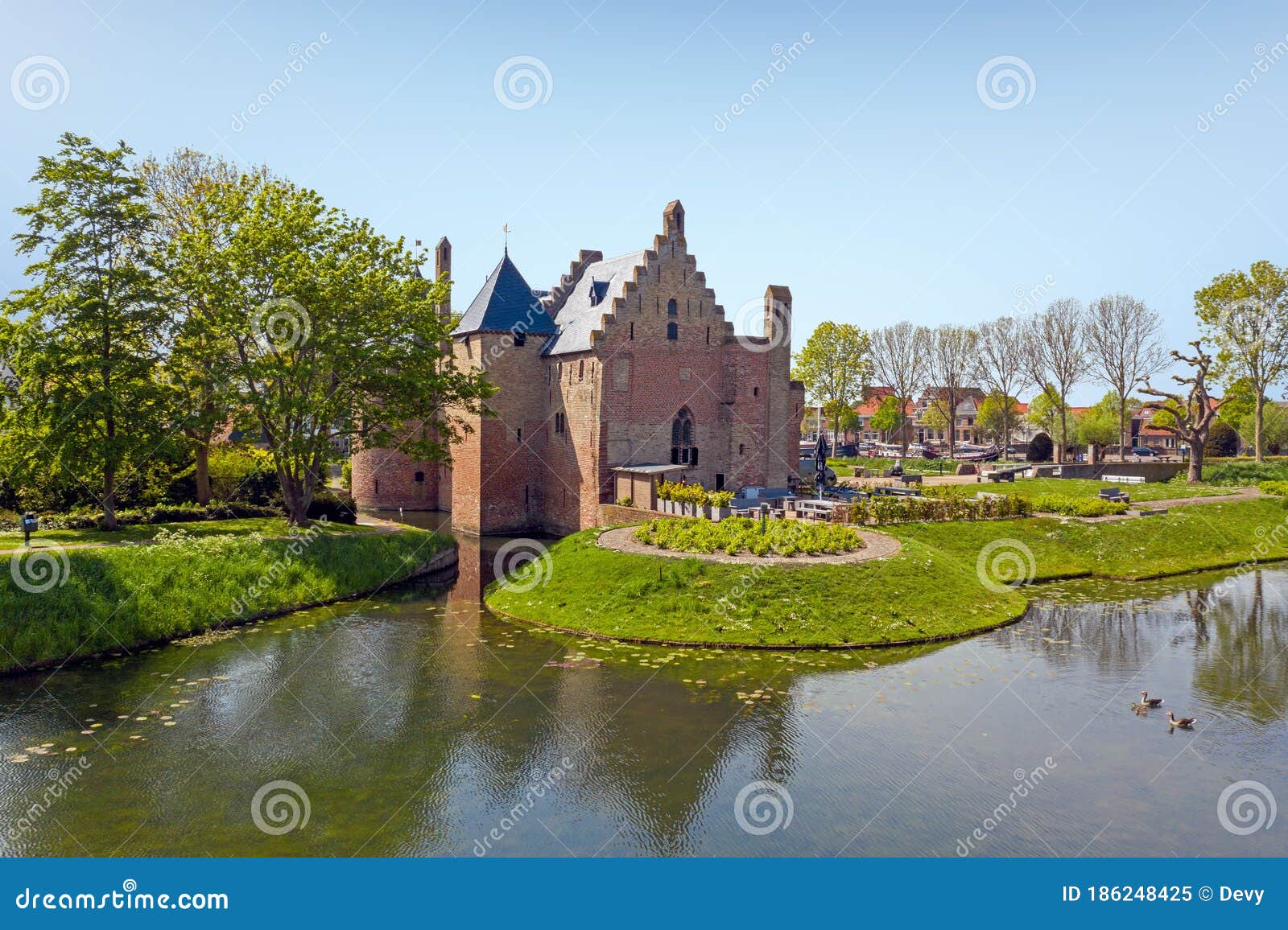 Aerial from Castle Radboud in Medemblik Netherlands Stock Image - Image ...