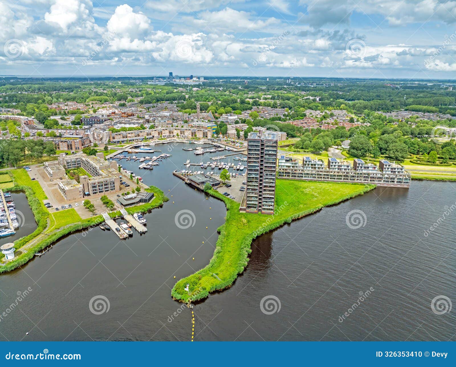 Aerial from the City Almere in the Netherlands Stock Photo - Image of ...