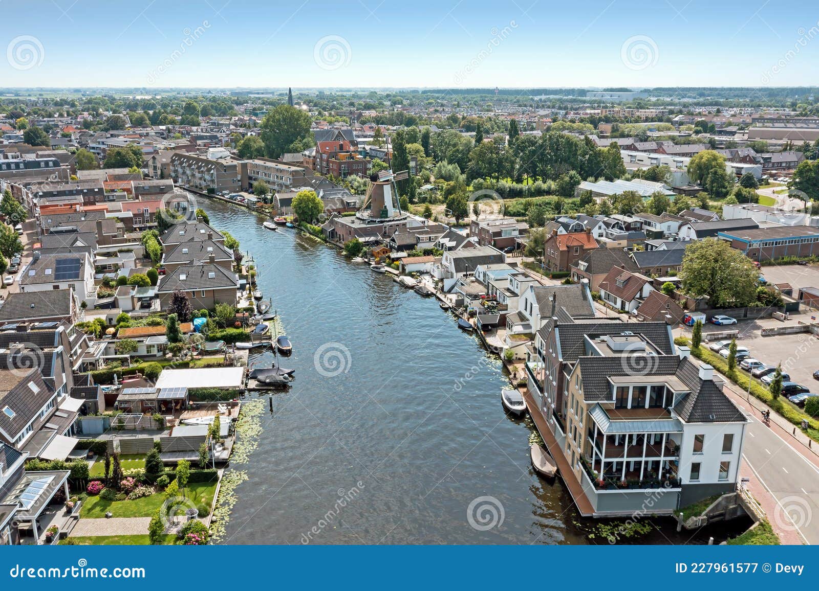 Aerial from the City Bodegraven in the Netherlands Stock Image - Image ...
