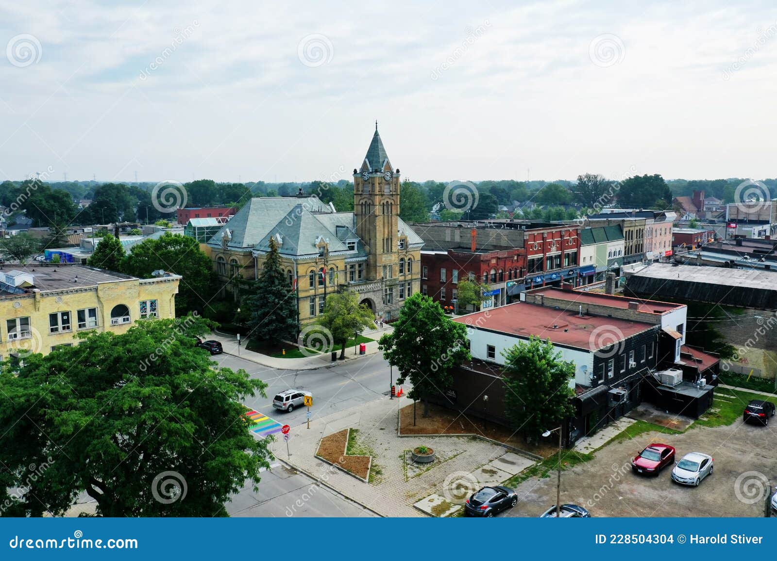 Aerial of City Hall in St Thomas, Ontario, Canada Editorial Stock Image ...