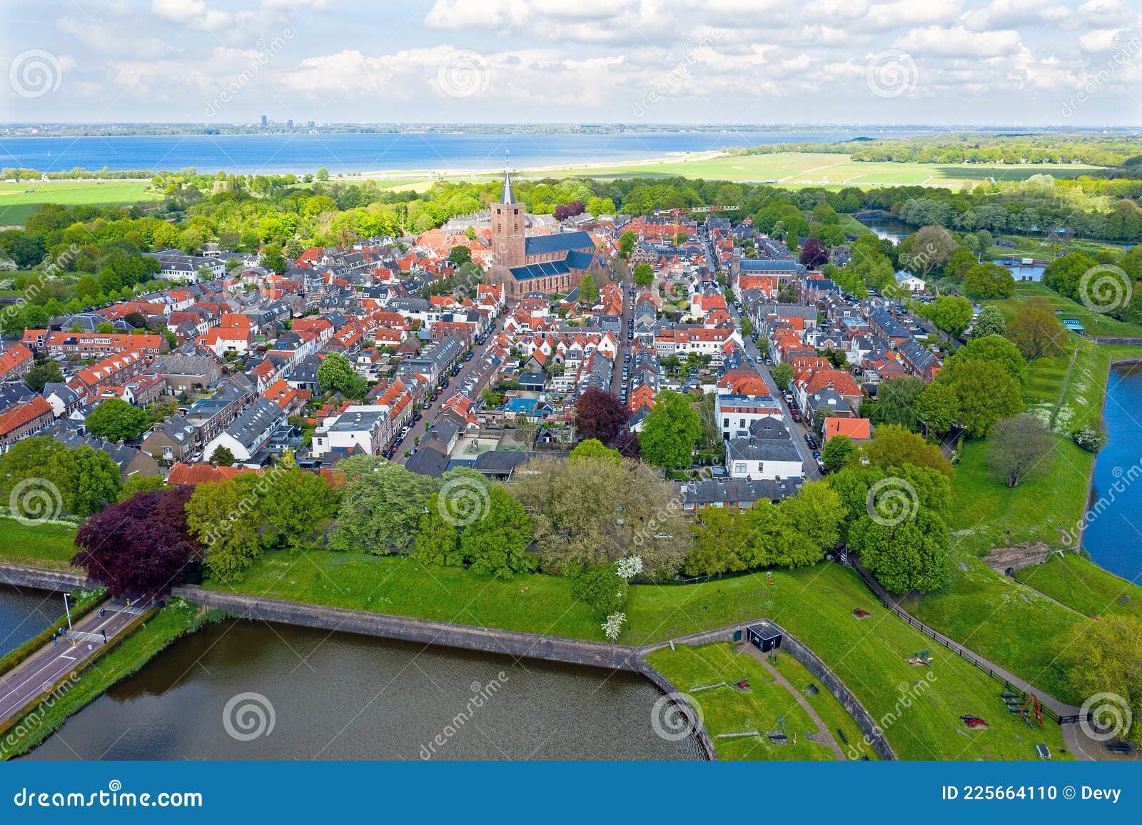 Aerial from the City Naarden in the Netherlands Stock Photo - Image of ...