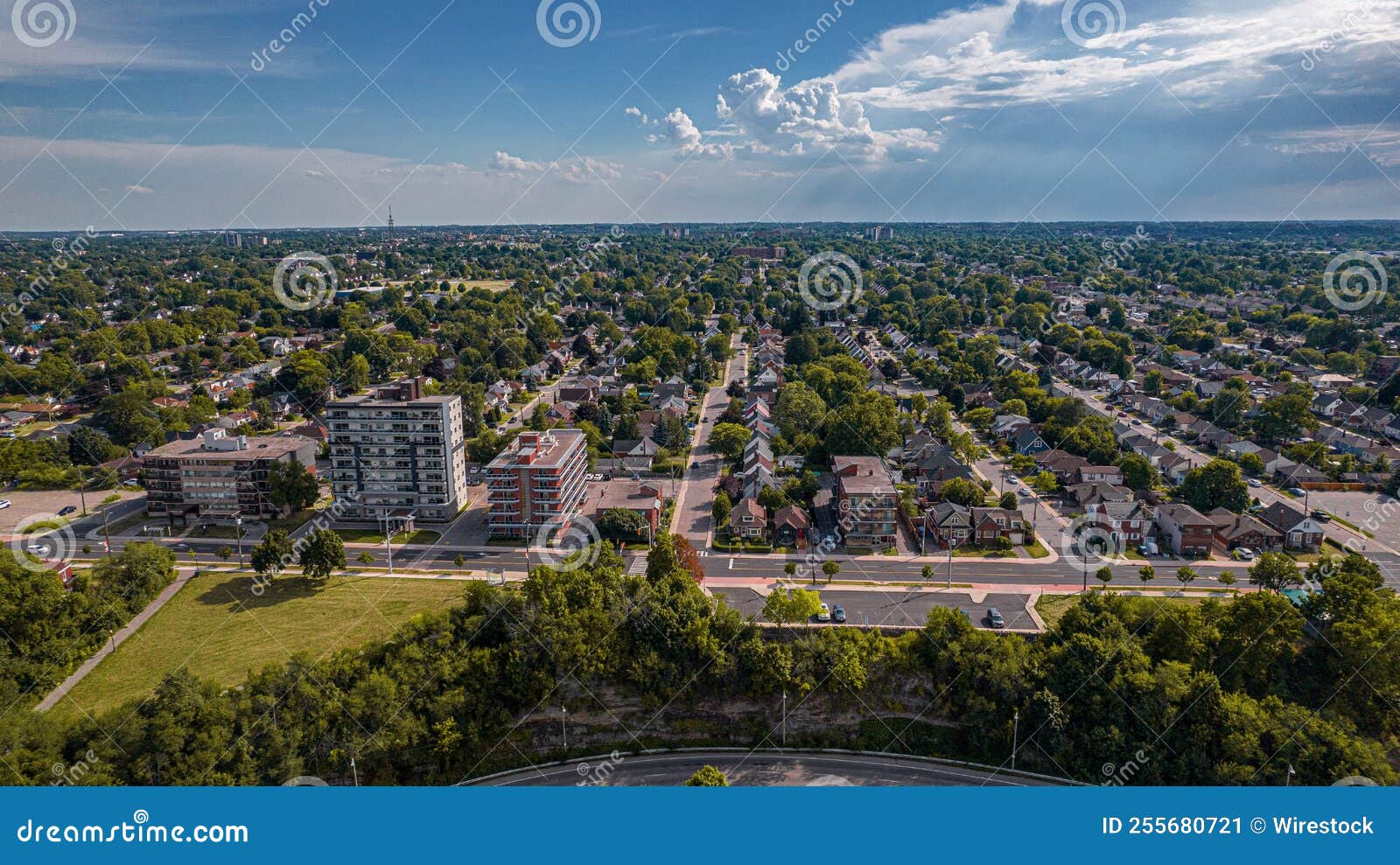 Aerial Cityscape of Hamilton, Ontario Stock Image - Image of trees ...