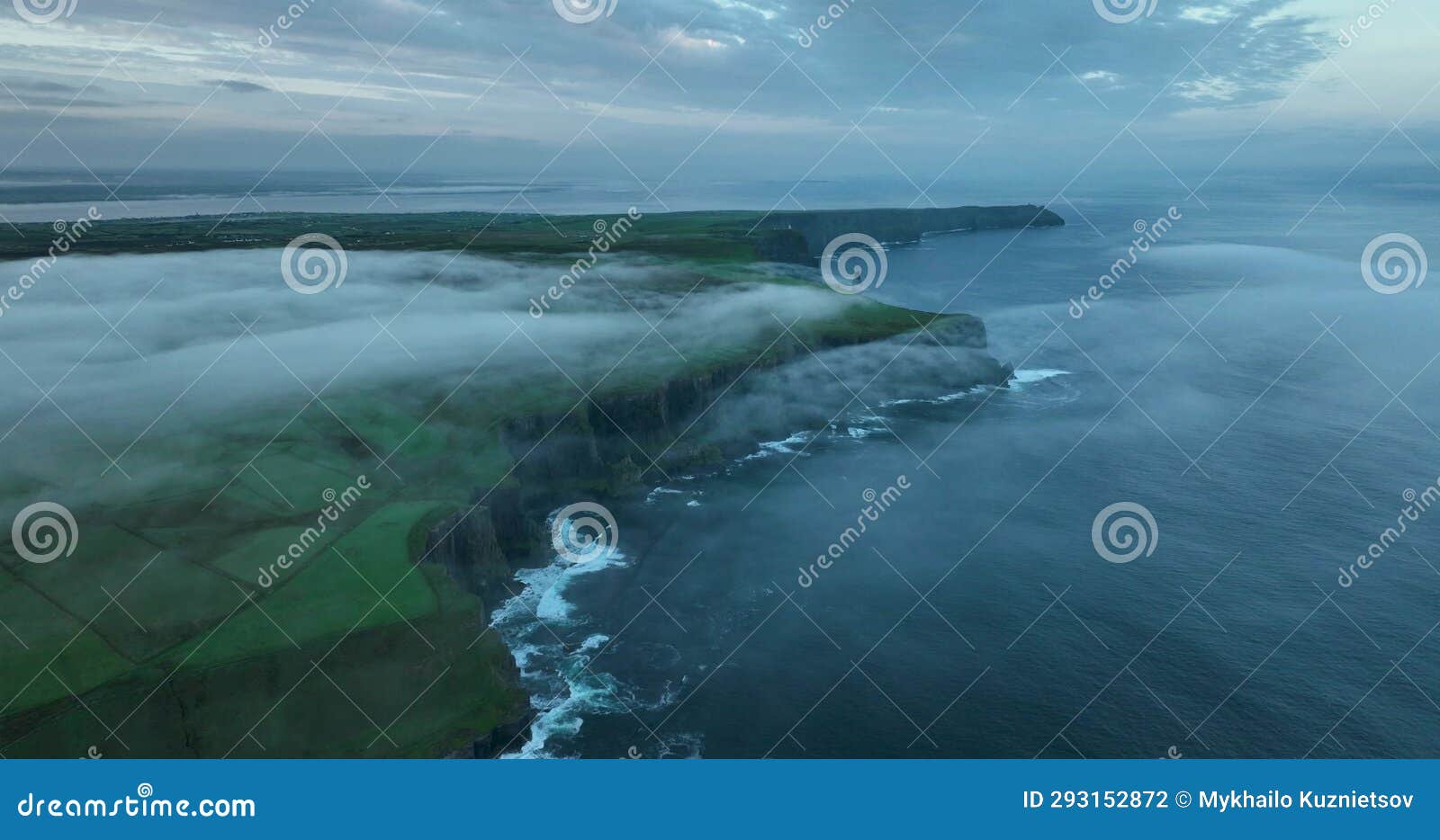 Flying Over the Clouds Above the Cliffs of Moher 4k Stock Footage ...