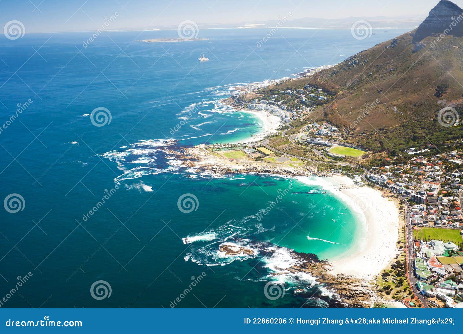Aerial coastal view stock photo. Image of chopper, building - 22860206