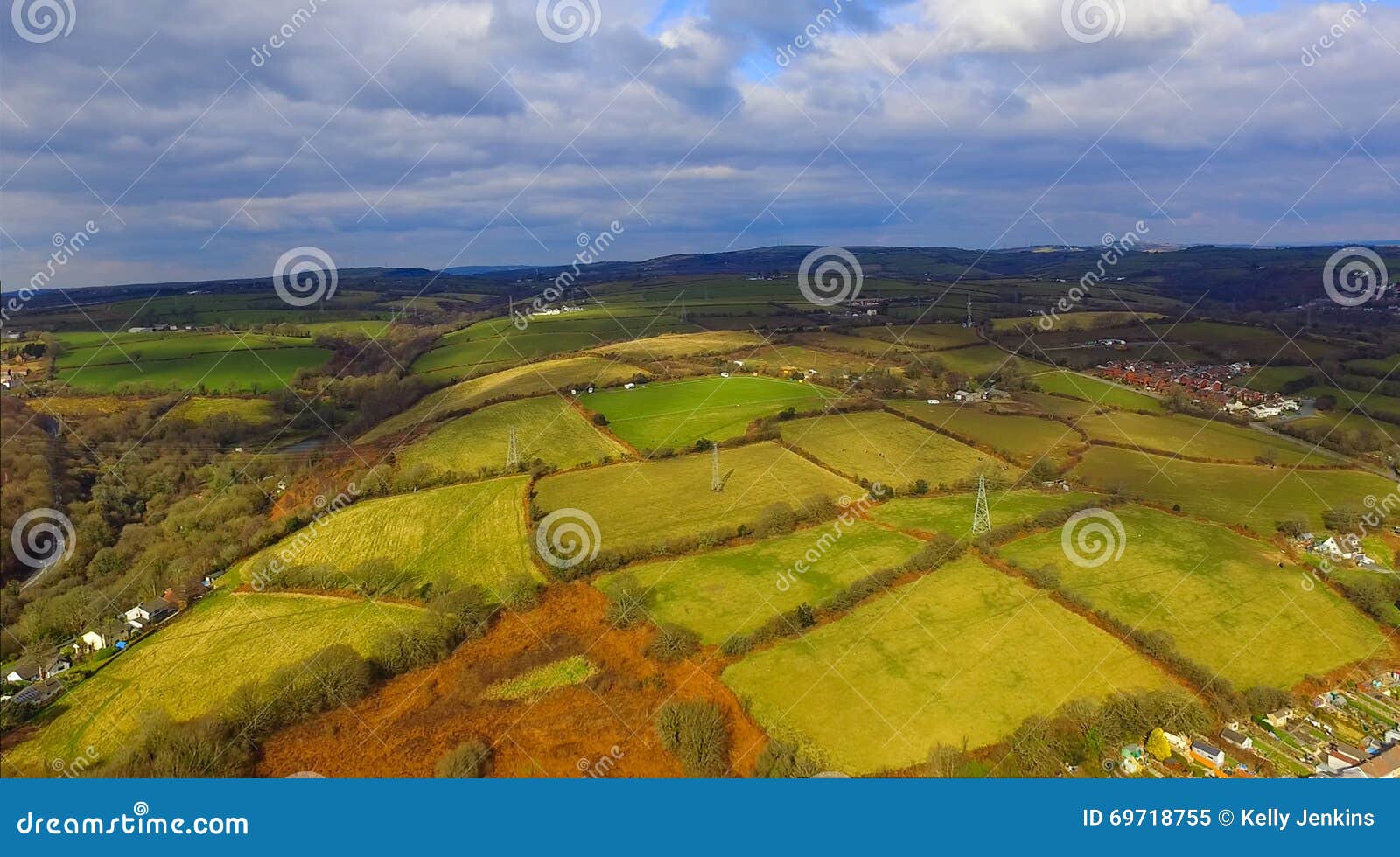 Aerial Countryside stock image. Image of grass, scenic - 69718755