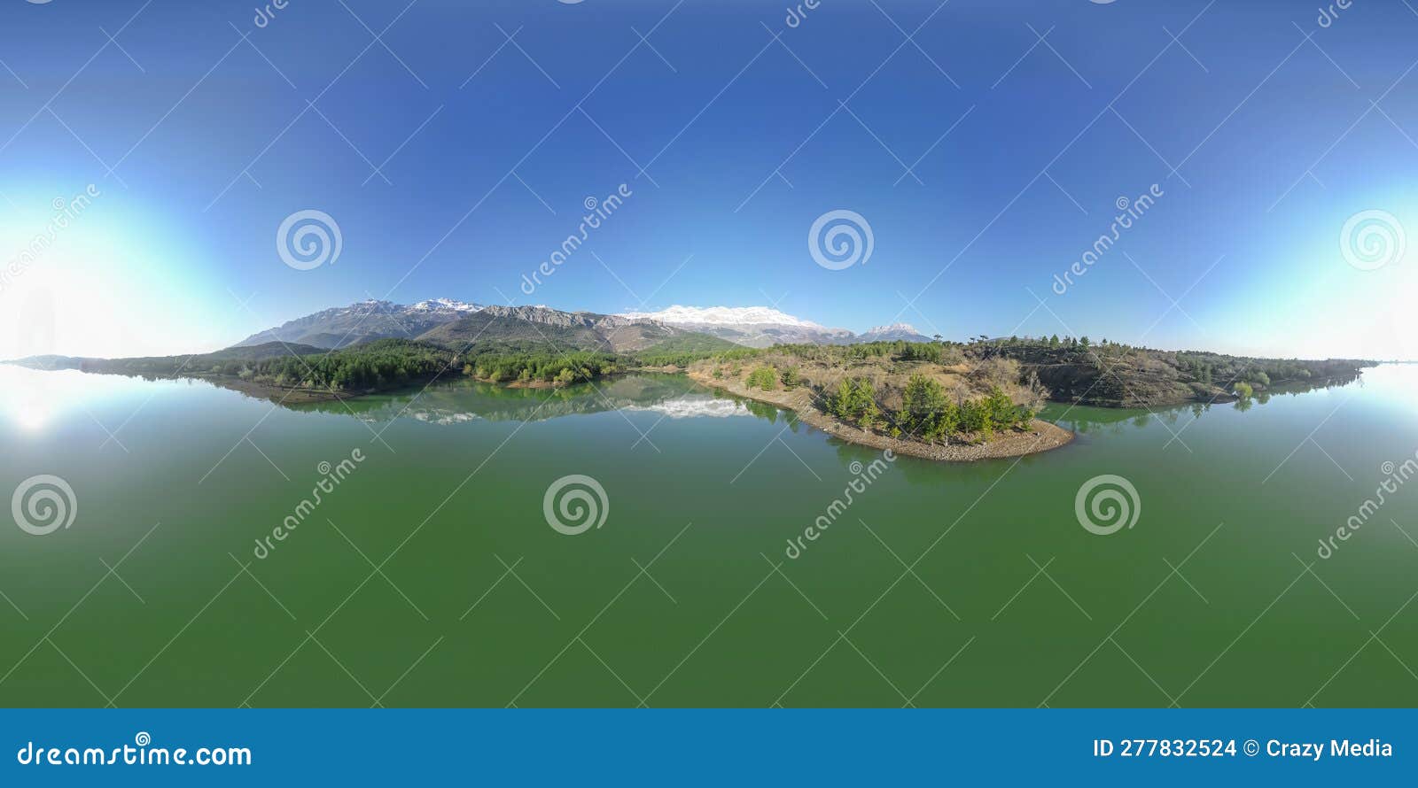 Aerial 360 Degree View of Lake Reflections and Amazing Views in Spring ...