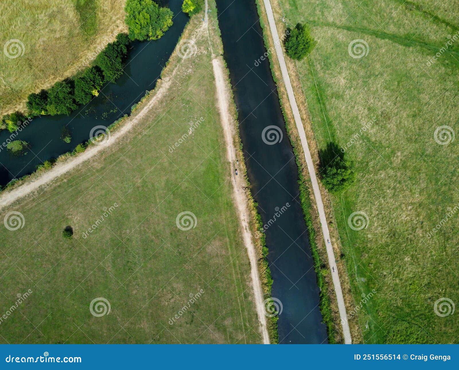 Aerial Down Shot of River Junction in Hertford Stock Photo - Image of ...