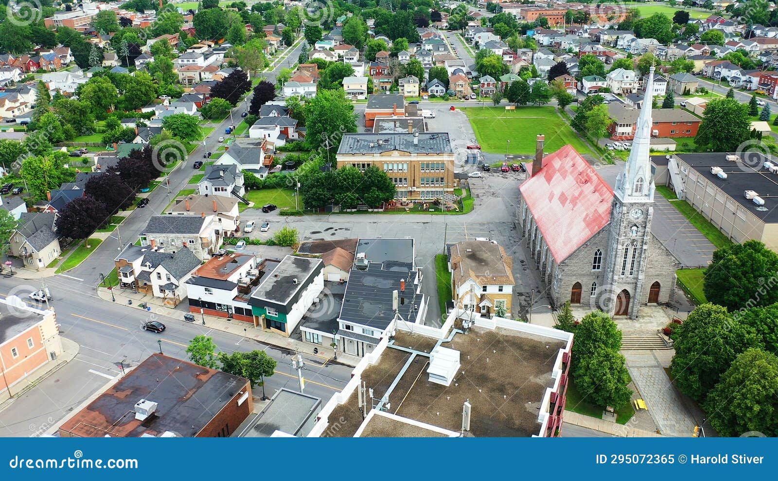 Aerial of Downtown Cornwall, Ontario, Canada Stock Image - Image of ...