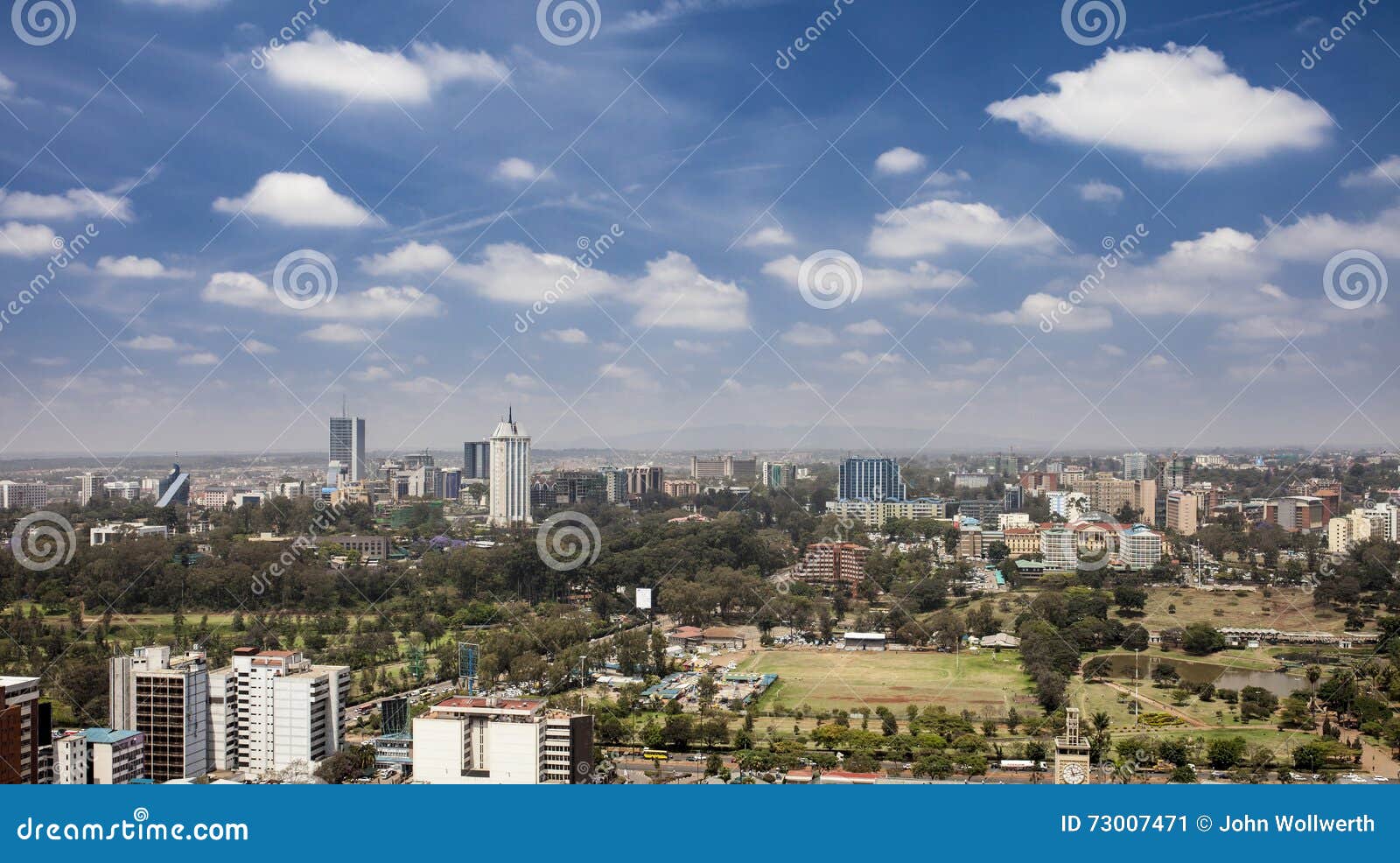 Aerial of Downtown Nairobi, Kenya Stock Image - Image of green ...