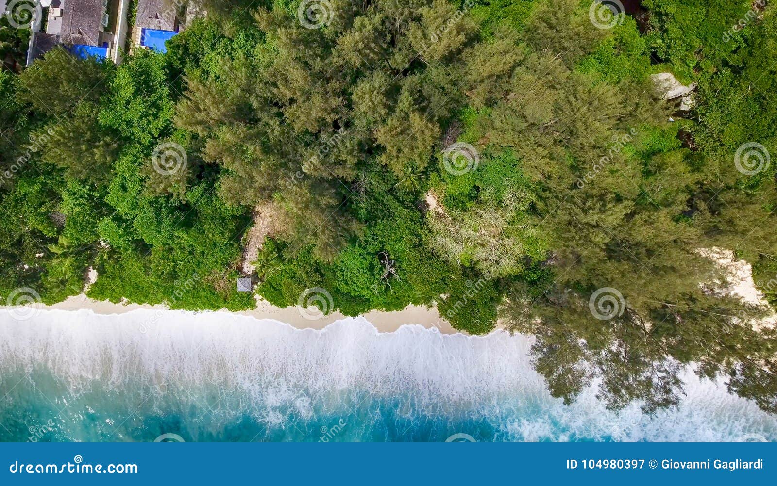 Aerial Downward View of Tropical Beach Stock Image - Image of tropical ...