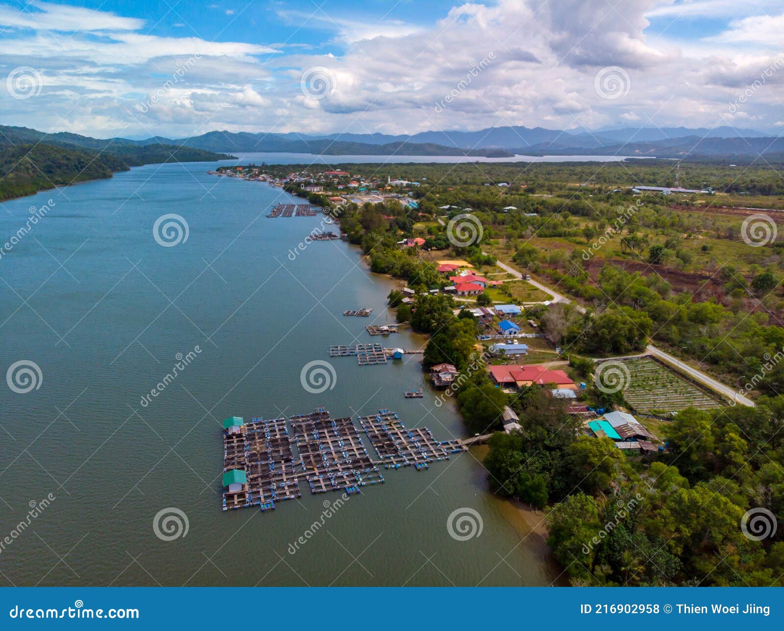 Aerial Drone Image of Cages of a Large Fish Farm Stock Photo - Image of ...