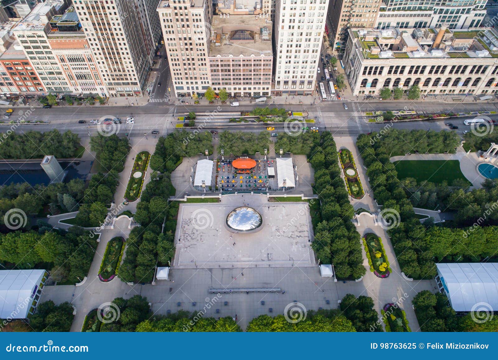 Aerial Image of Cloud Gate Chicago Editorial Image - Image of ...