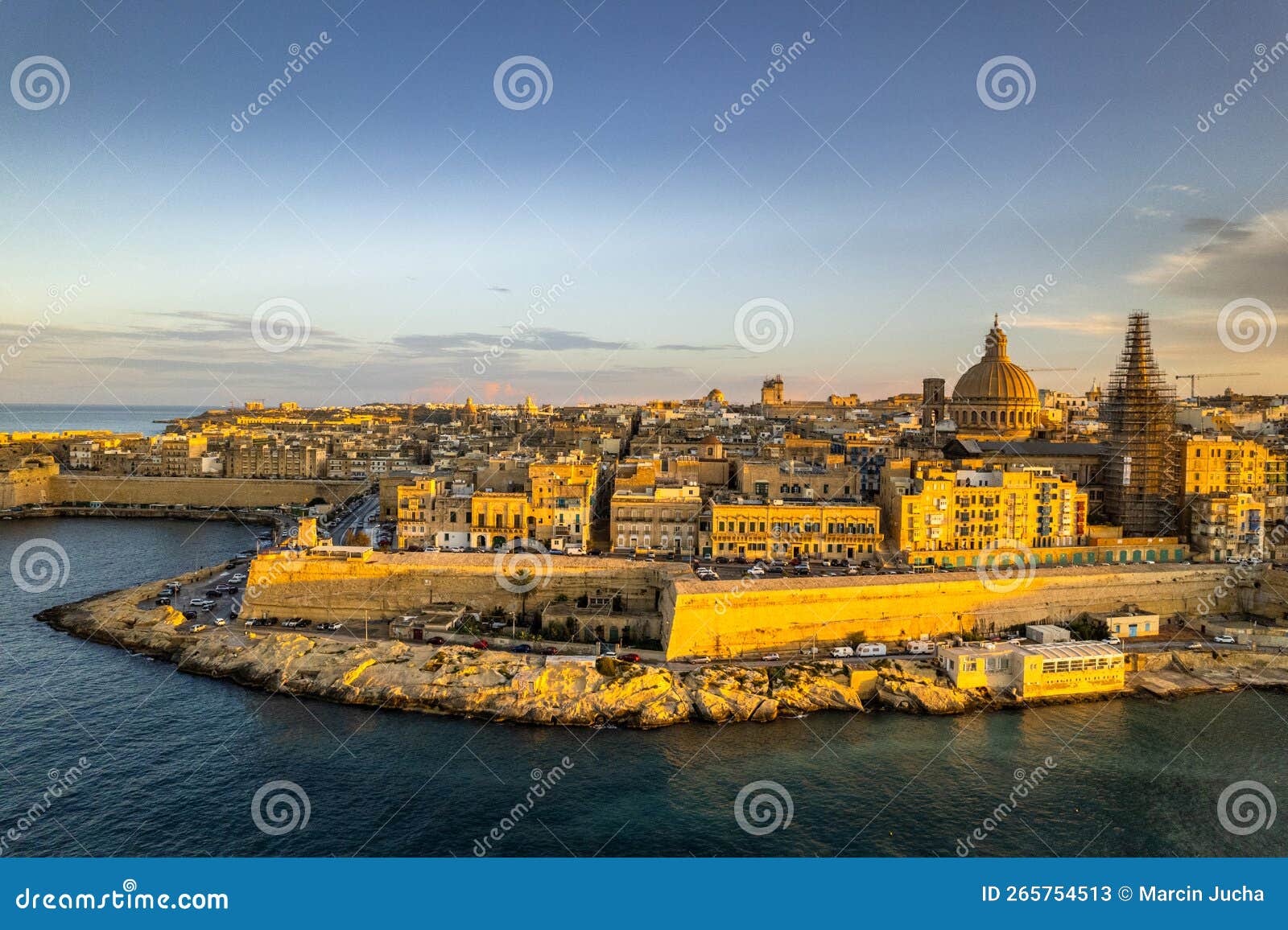 Aerial Drone Skyline of Valletta at Sunset, Malta Stock Image - Image of city, aerial: 265754513