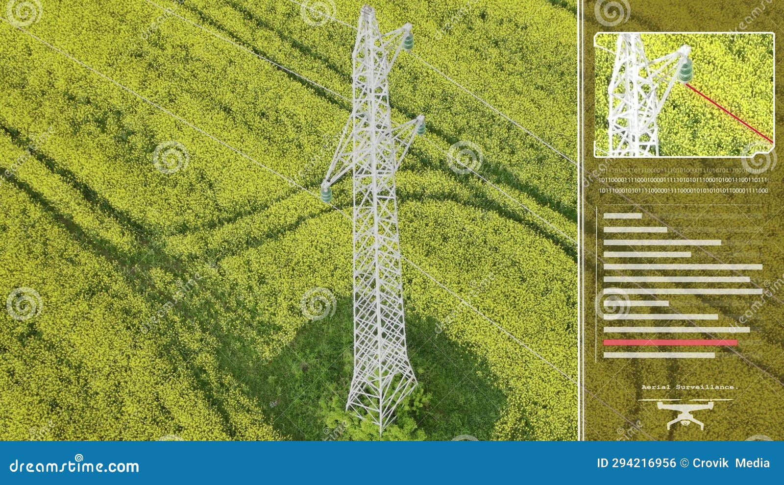 Aerial Drone Surveillance of Electrical Distribution Network. Graphics Stock Photo - Image of ...