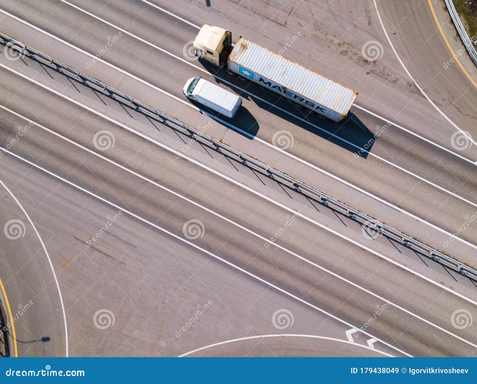 Aerial Drone Top Down Video. Highway Traffic Editorial Stock Image ...